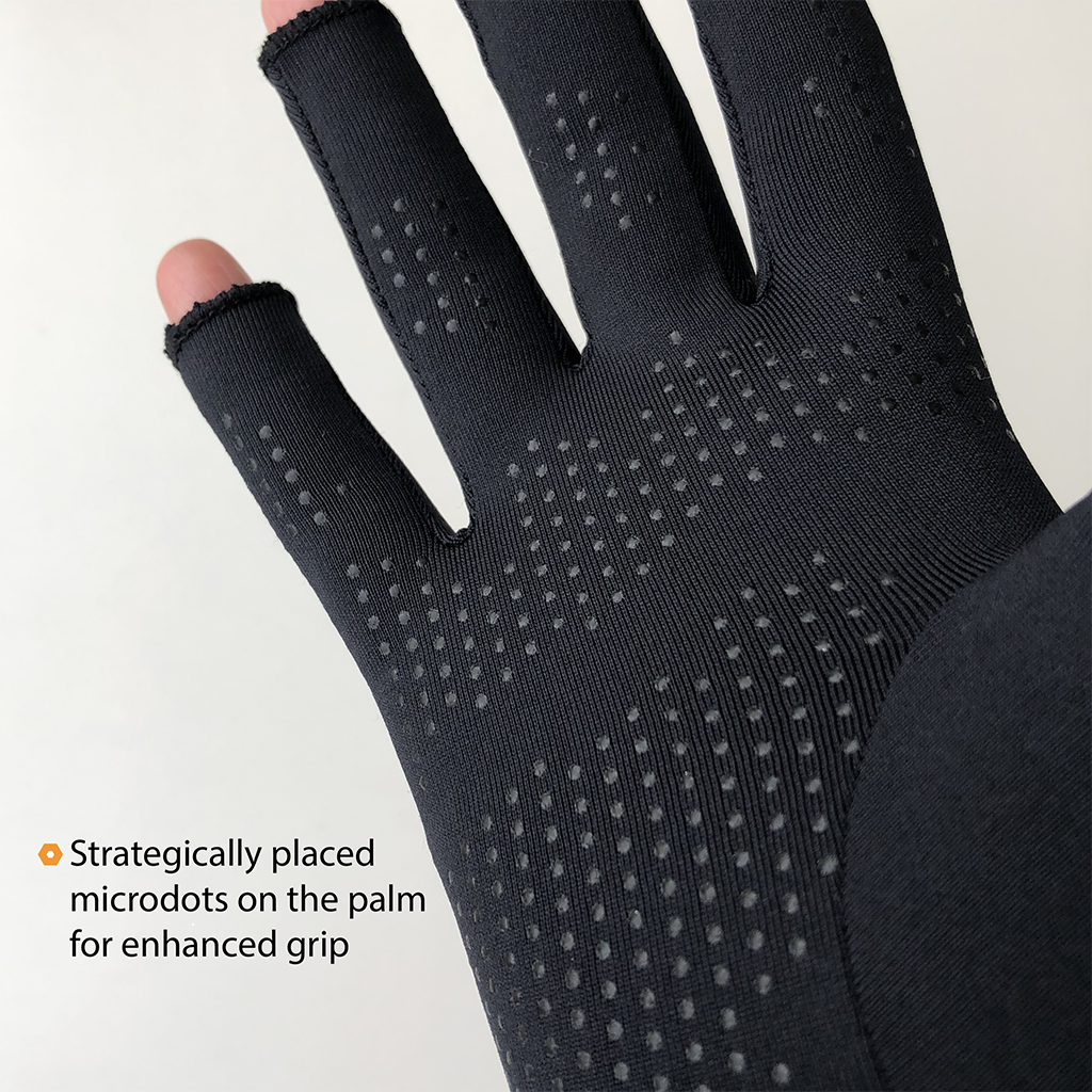 Infrared Compression Open Finger Gloves Grip Arthritis and Cold Hands ...